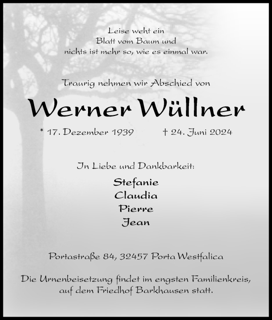 Gedenkkerzen von Werner Wüllner | Trauer.MT.de